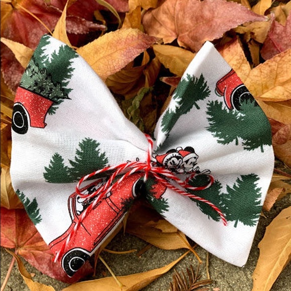 Accessories | Mickey Mouse Christmas Bow Handmade | Poshmark